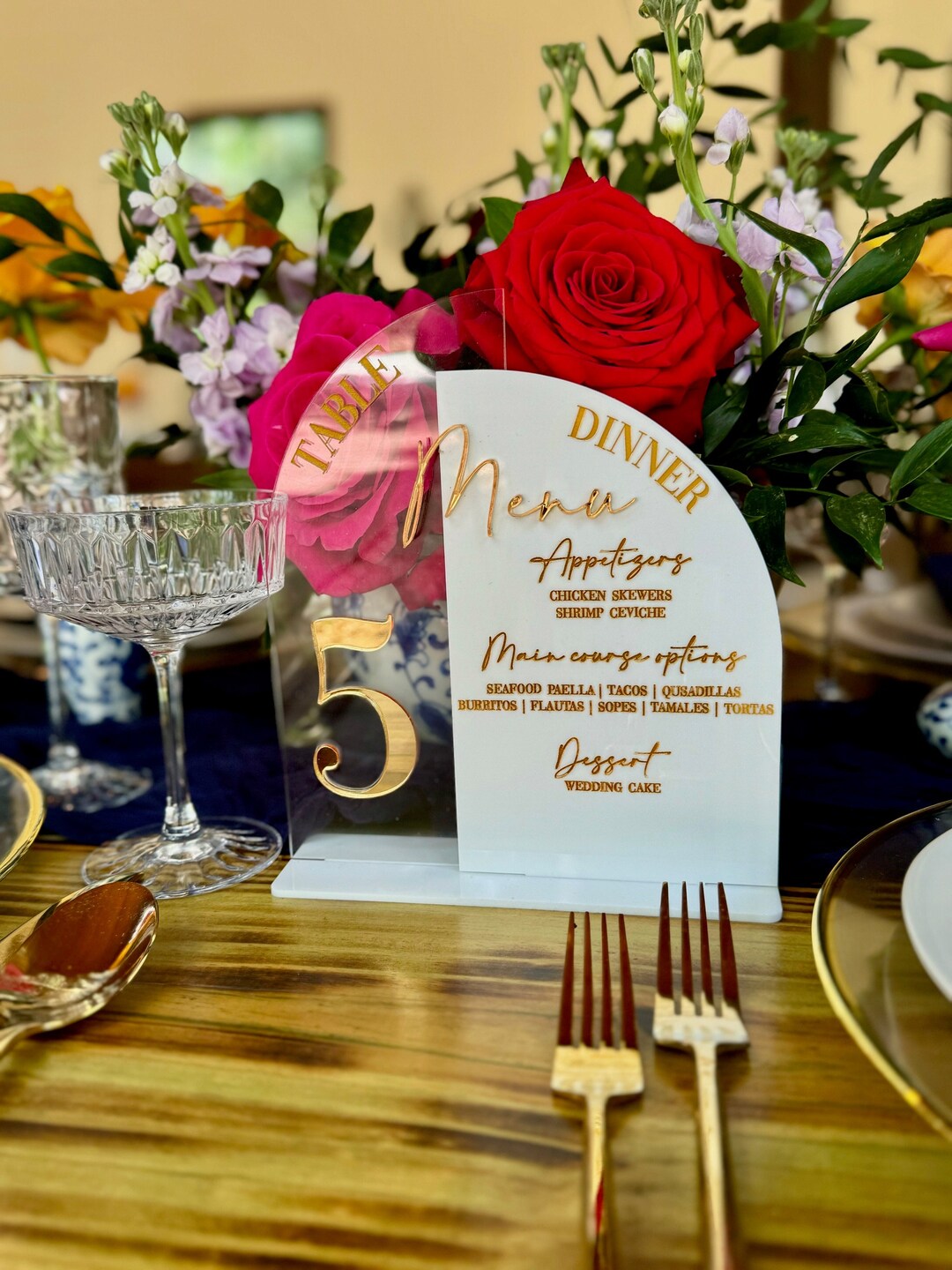 Wedding Table Numbers Menu Combo Table Menu Sign Table Numbers Sign. - Etsy