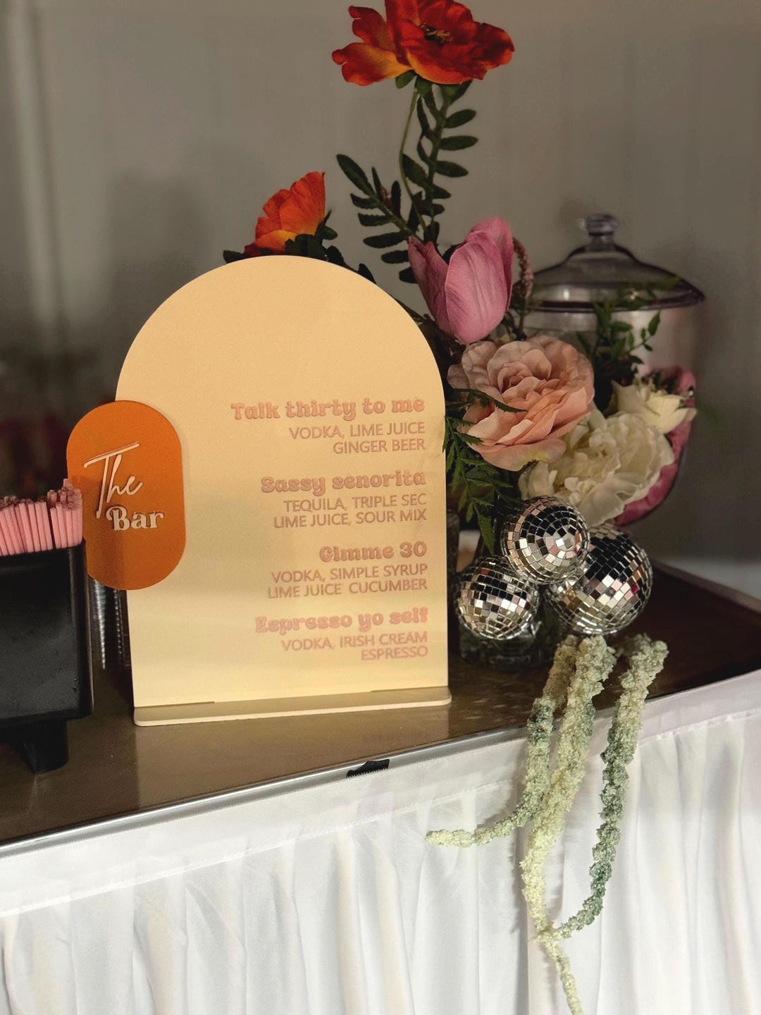 Acrylic Bar Menu Sign, Bar Sign, Laser Cut Bar Menu, Wedding Bar Sign ...