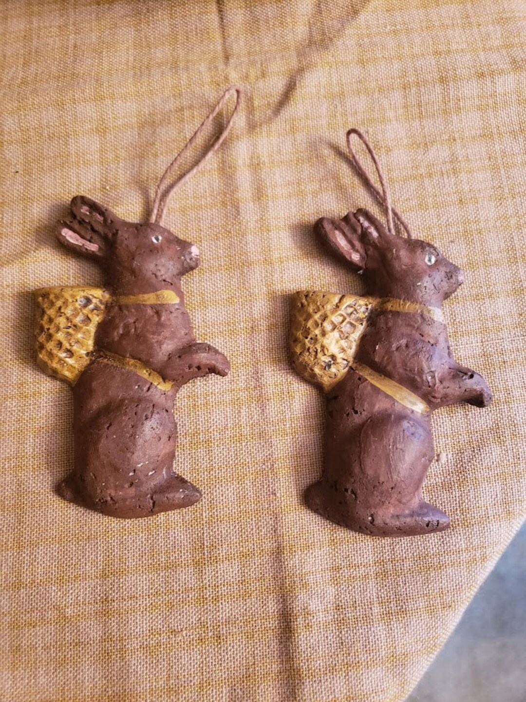 Primitive Rabbit Bunny Paper Mache Ornament - Etsy