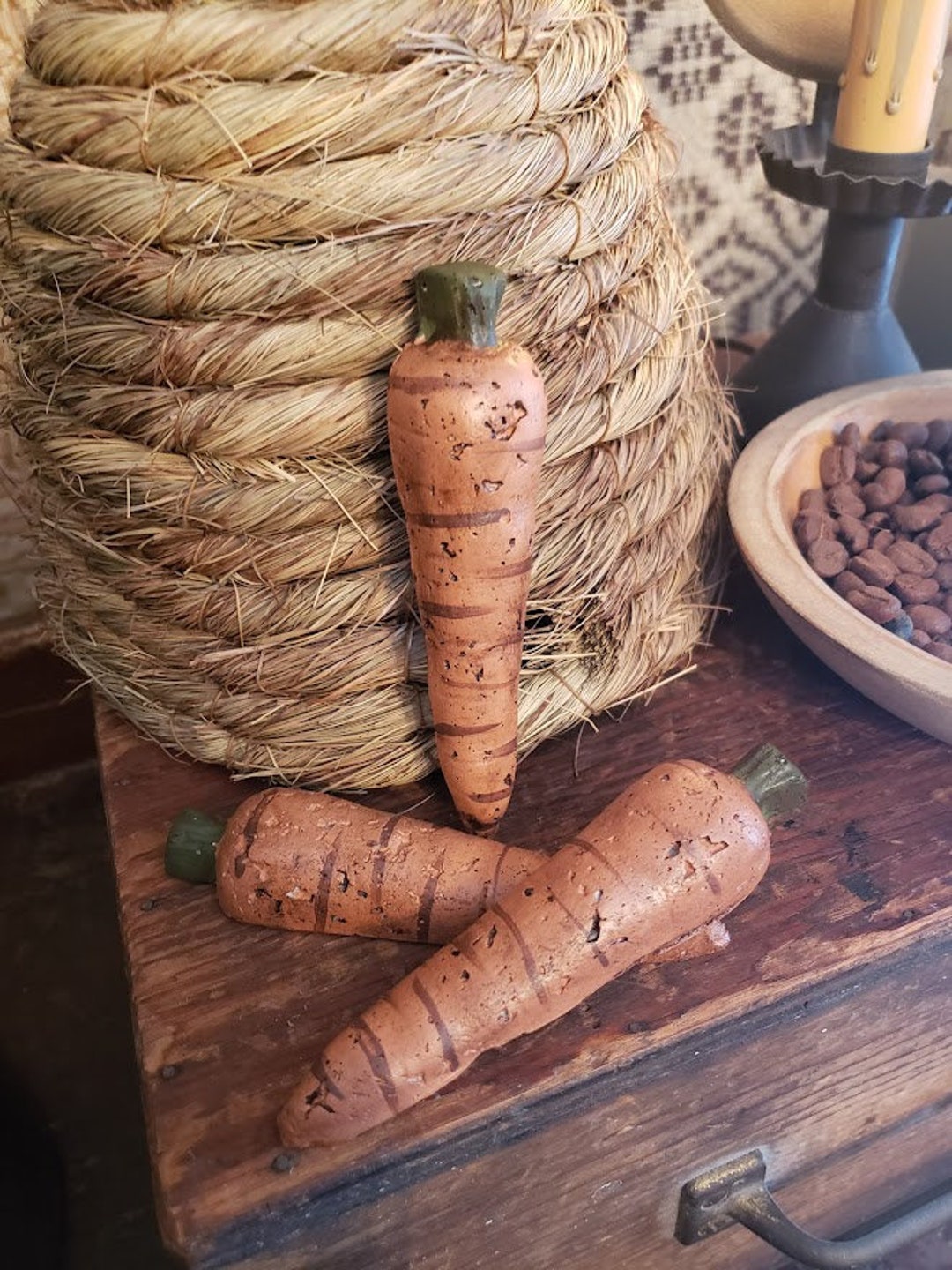 Primitive Carrot Paper Mache Ornament - Etsy