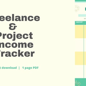 Freelance Income Tracker Money Tracking Income Log - Etsy New Zealand