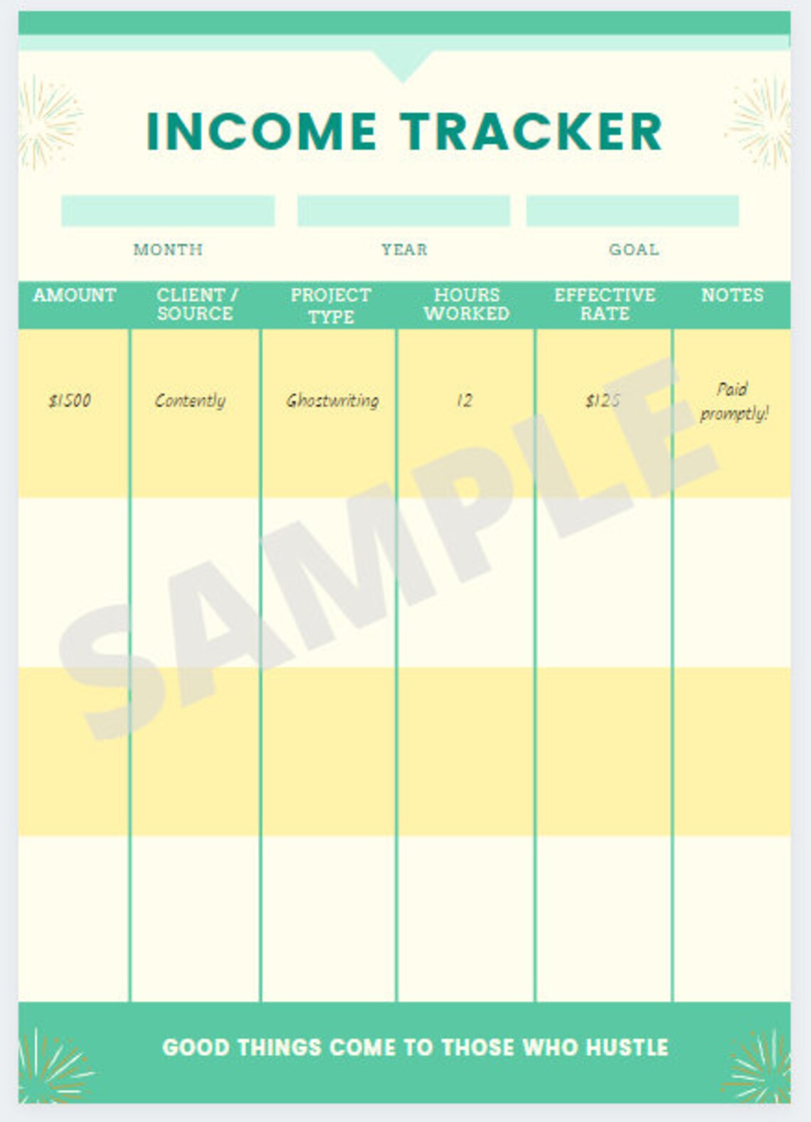 Freelance Income Tracker Money Tracking Income Log | Etsy New Zealand