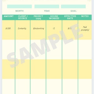 Freelance Income Tracker Money Tracking Income Log - Etsy New Zealand