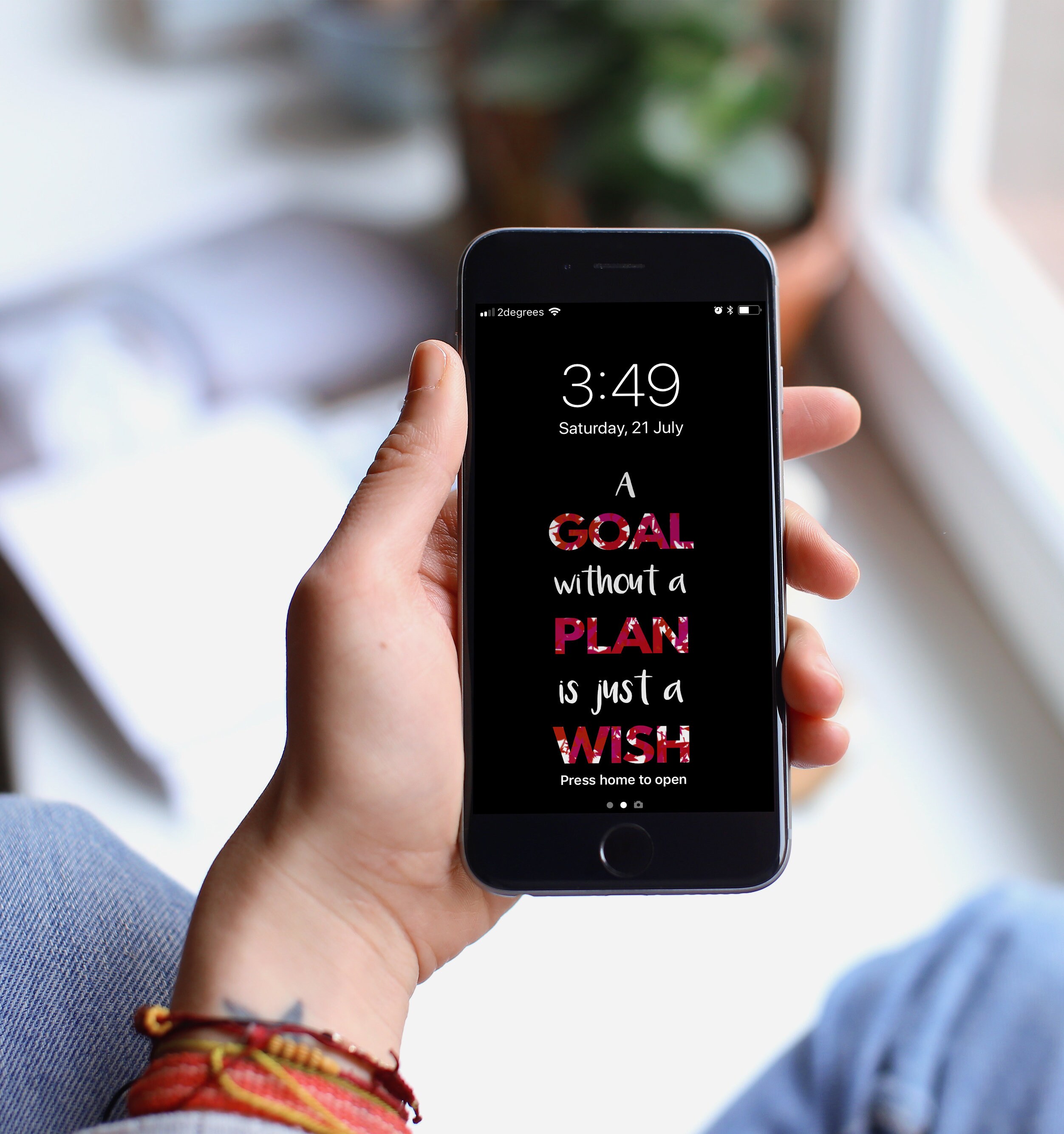 A Goal Without a Plan is Just a Wish - Motivational iPhone Background ...