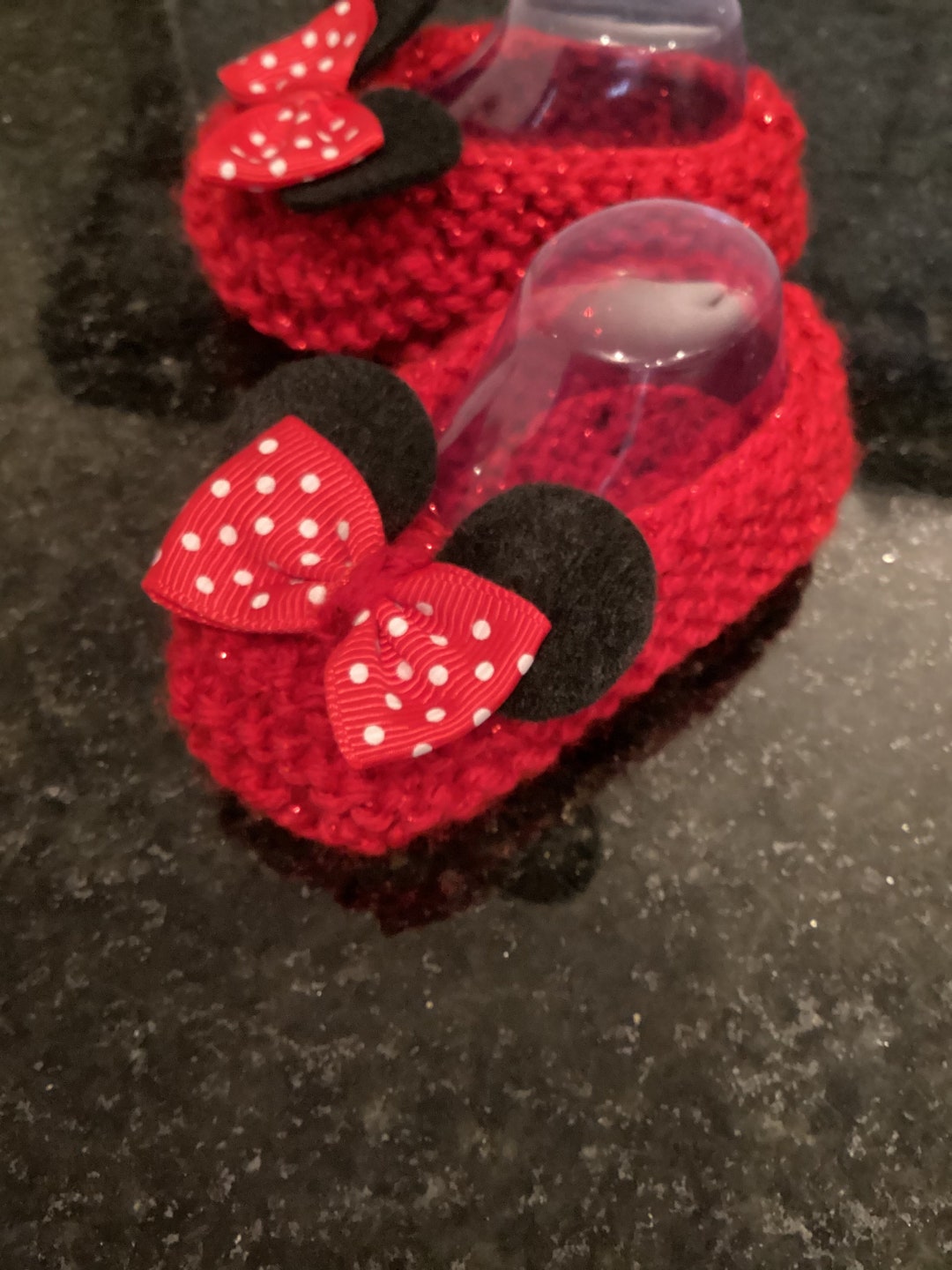 Baby Minnie Mouse Booties for Newborn - Etsy