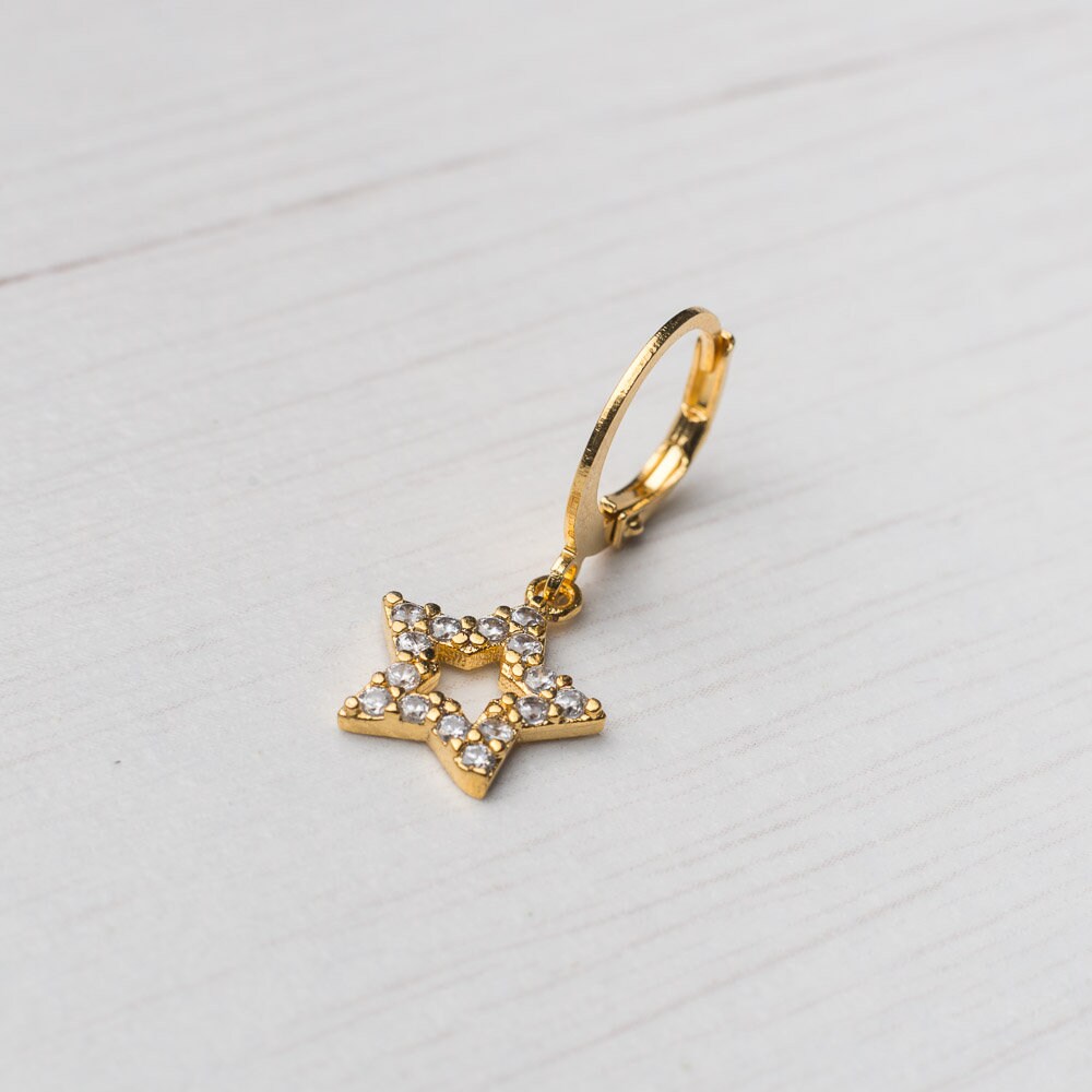 CHOOSE ONE Single Charm Hoop Earring 24k Gold Plated - Etsy