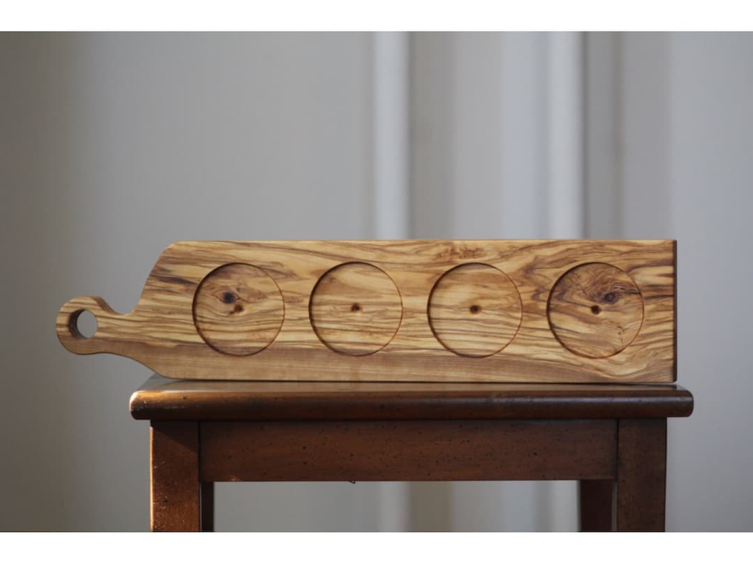Olivewood Tasting Flight Board, Exotic Beer Tasting Board W/ Handle ...
