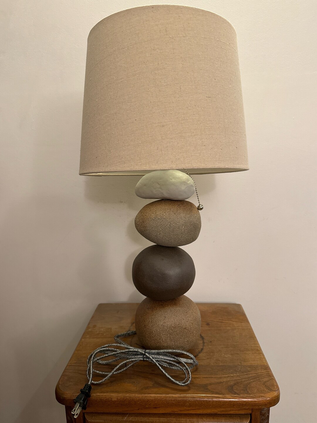 Ceramic Rocks Stack Handmade Table Lamp With Lampshade - Etsy