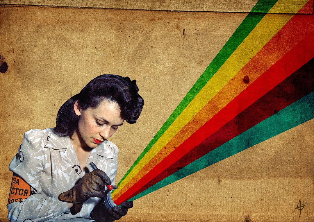 Rainbow Maintenance, Rainbow, Love, Collage, Illustration, Wall Art ...