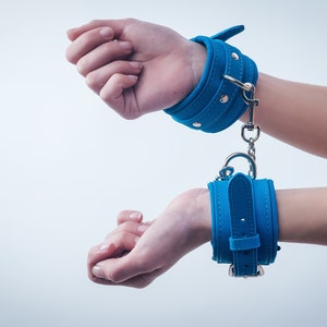 Blue Wave Handcuffs, Wrist Cuffs, Light Blue Handcuffs, Premium Hand ...