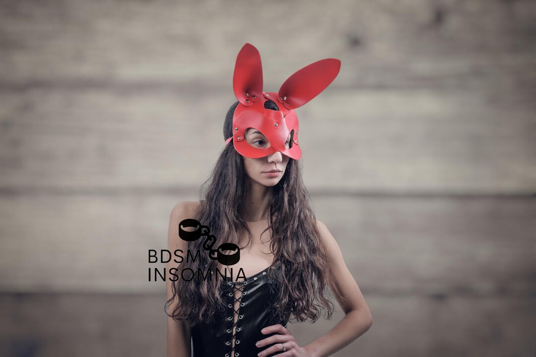 Bunny Mask, Leather Bunny Mask, Black Bunny Mask, Bdsm Bunny Mask, Face ...