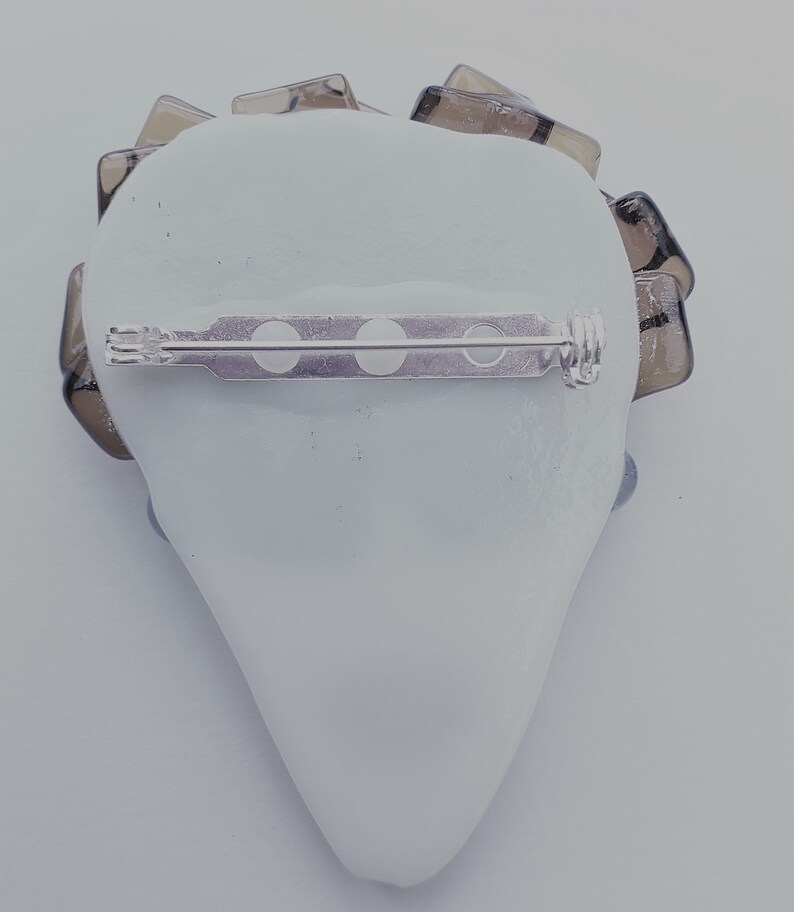 Fused Glass Chic Brown Lady Head Opaque Brooch,fun,diva,safety Catch ...