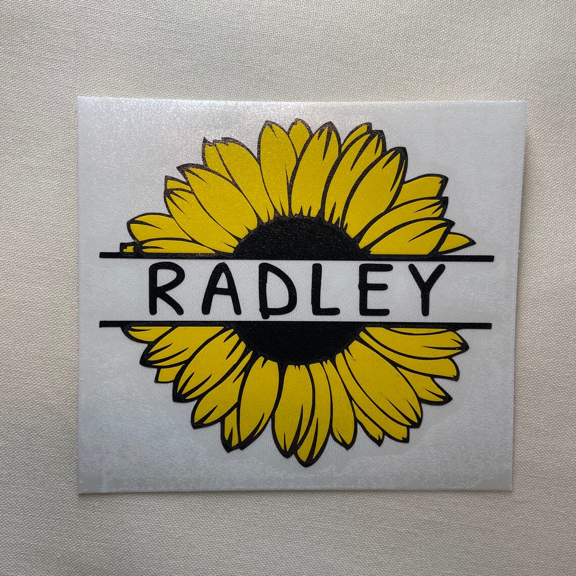 Sunflower Monogram Name Text Vinyl Decal Sticker - Etsy