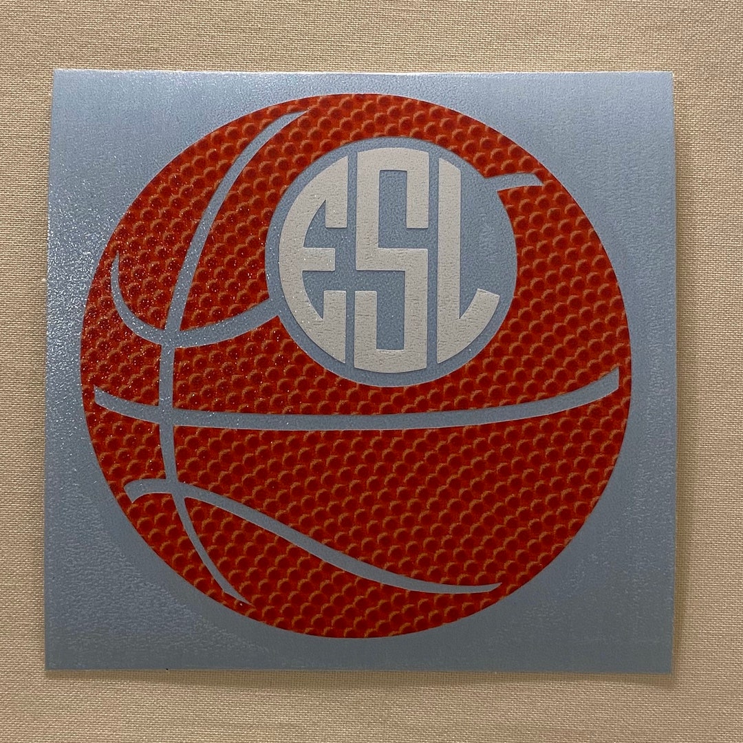 Basketball Circle Monogram With Dimple Print Ball Vinyl Decal Sticker ...