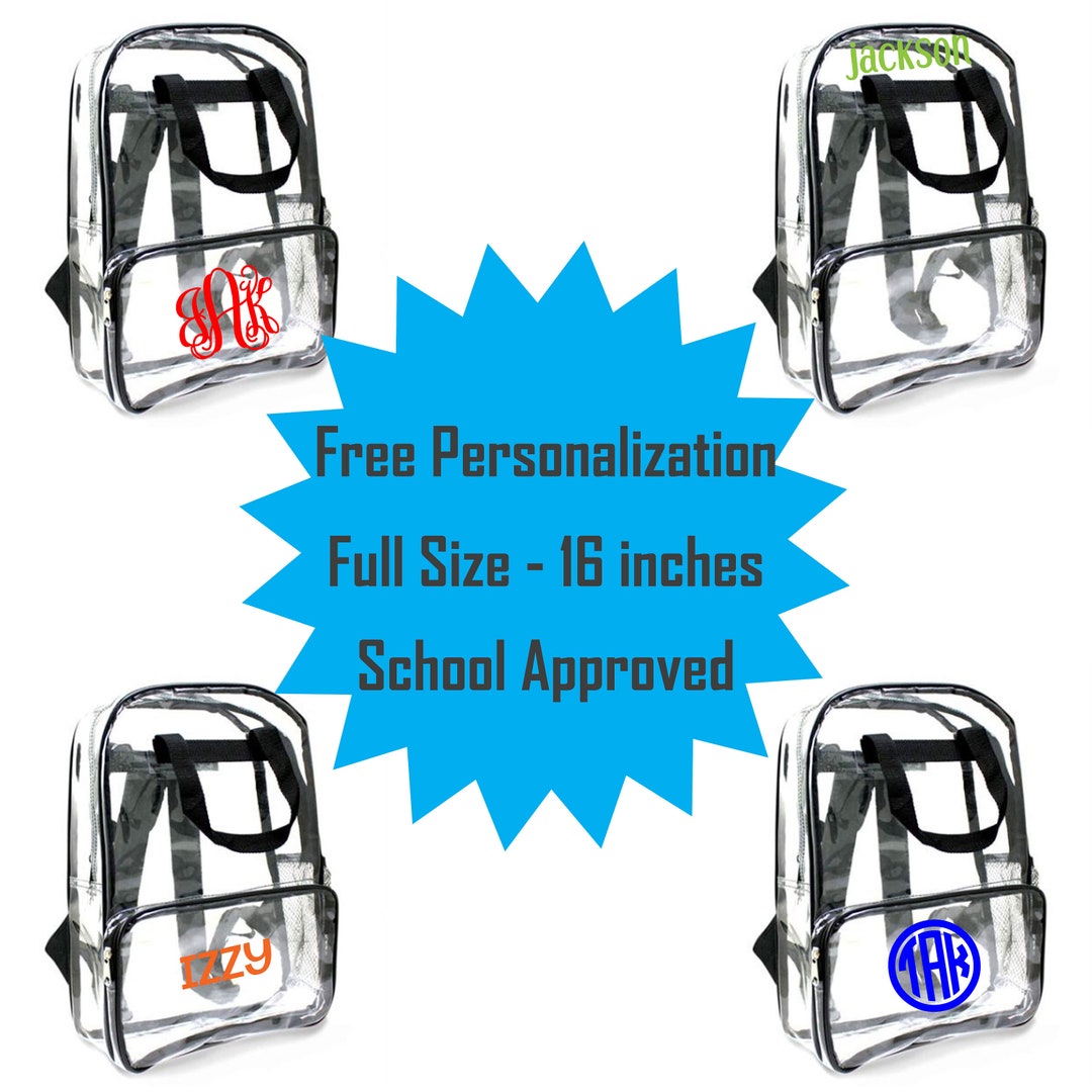 Custom Transparent Clear School Backpack Stadium Event Bag With ...