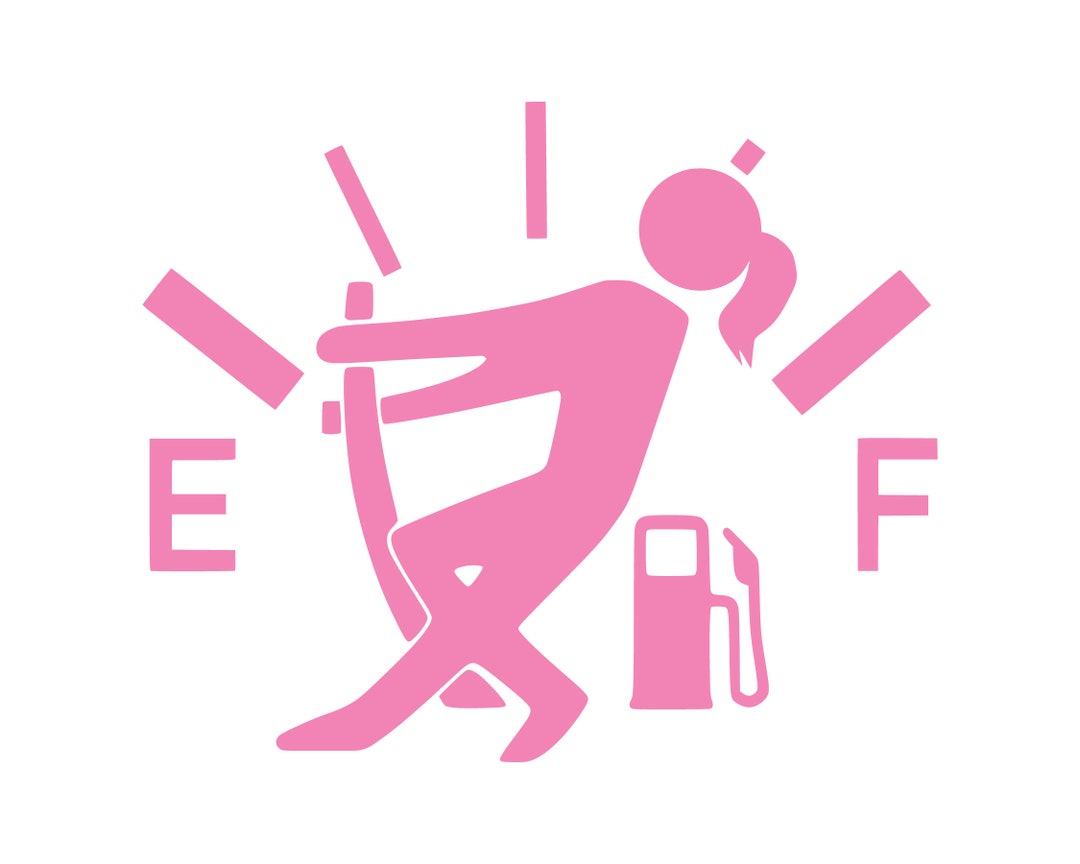 Girl Low Empty Full Gas Fuel Gauge Vinyl Decal Sticker for Jeep ...
