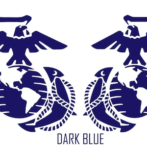 Set of 2 USMC Marines Eagle Globe Anchor Ega Logo Vinyl Decal Stickers ...