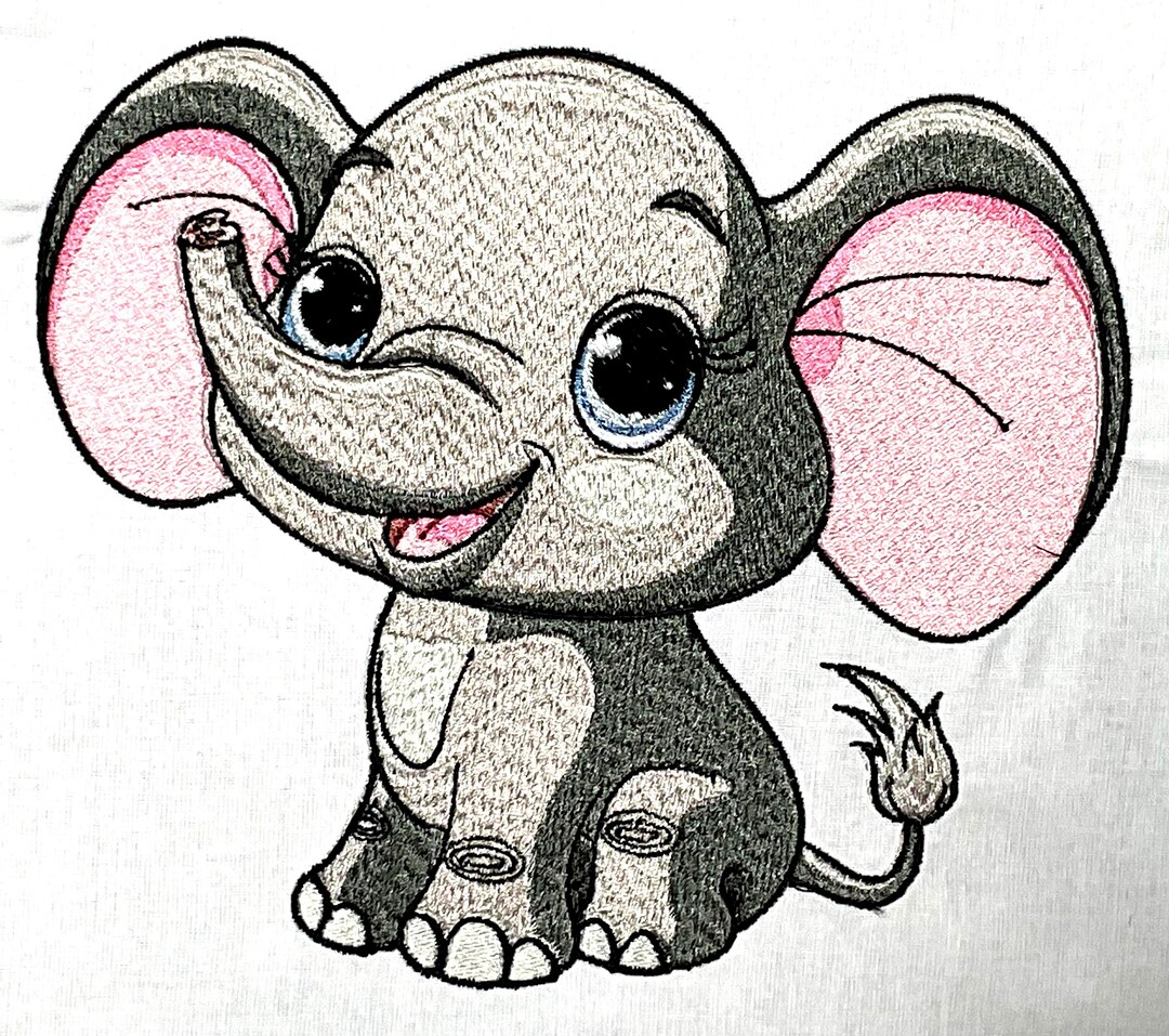 Cute Baby Elephant: Embroidery Design for Embroidery Machine - Etsy