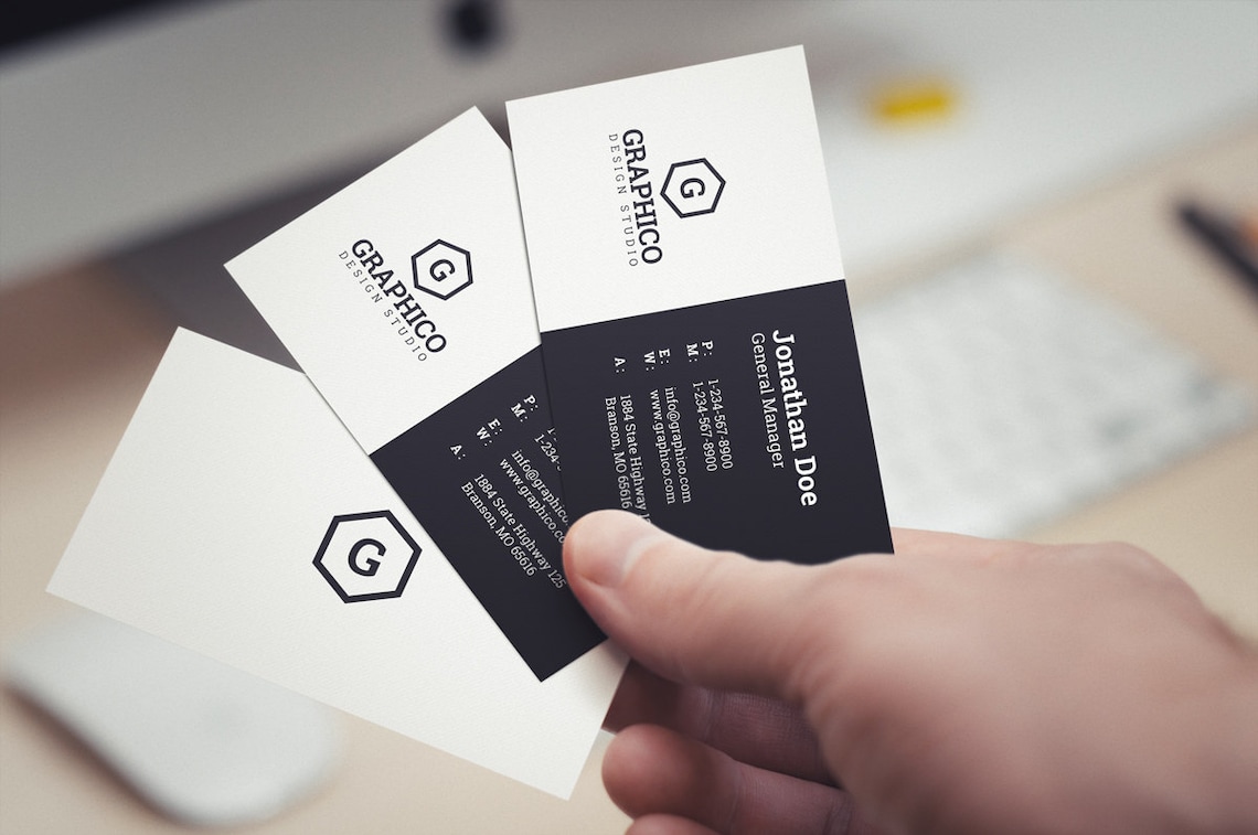 Simple Minimal Business Card Design Template - Photoshop Templates ...