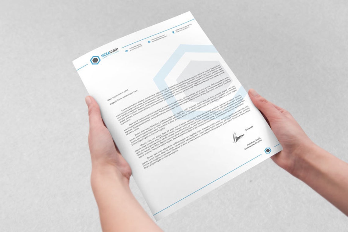 Corporate Letterhead Design Template - Adobe Illustrator / Photoshop ...