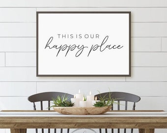Printable This is Our Happy Place Quote Wall Sign Living - Etsy