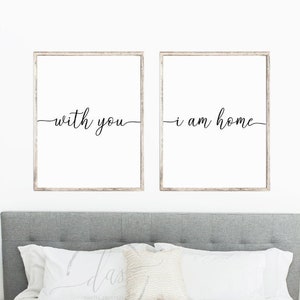 With You I Am Home Printable Sign Set, Matching Home Decor Prints ...