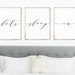 Let's Sleep in Printable Sign Set, Bedroom Prints, Living Room Decor ...
