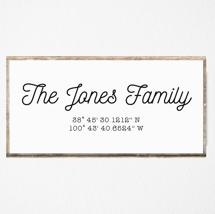 Family Coordinates Printable Family Name Sign GPS | Etsy