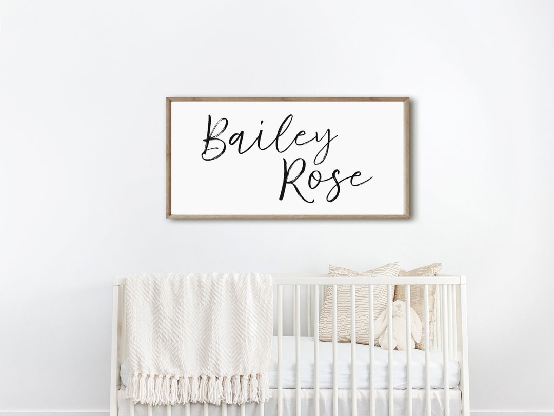 Custom Name Printable, Above Crib Name Sign, Nursery Decor, Calligraphy ...