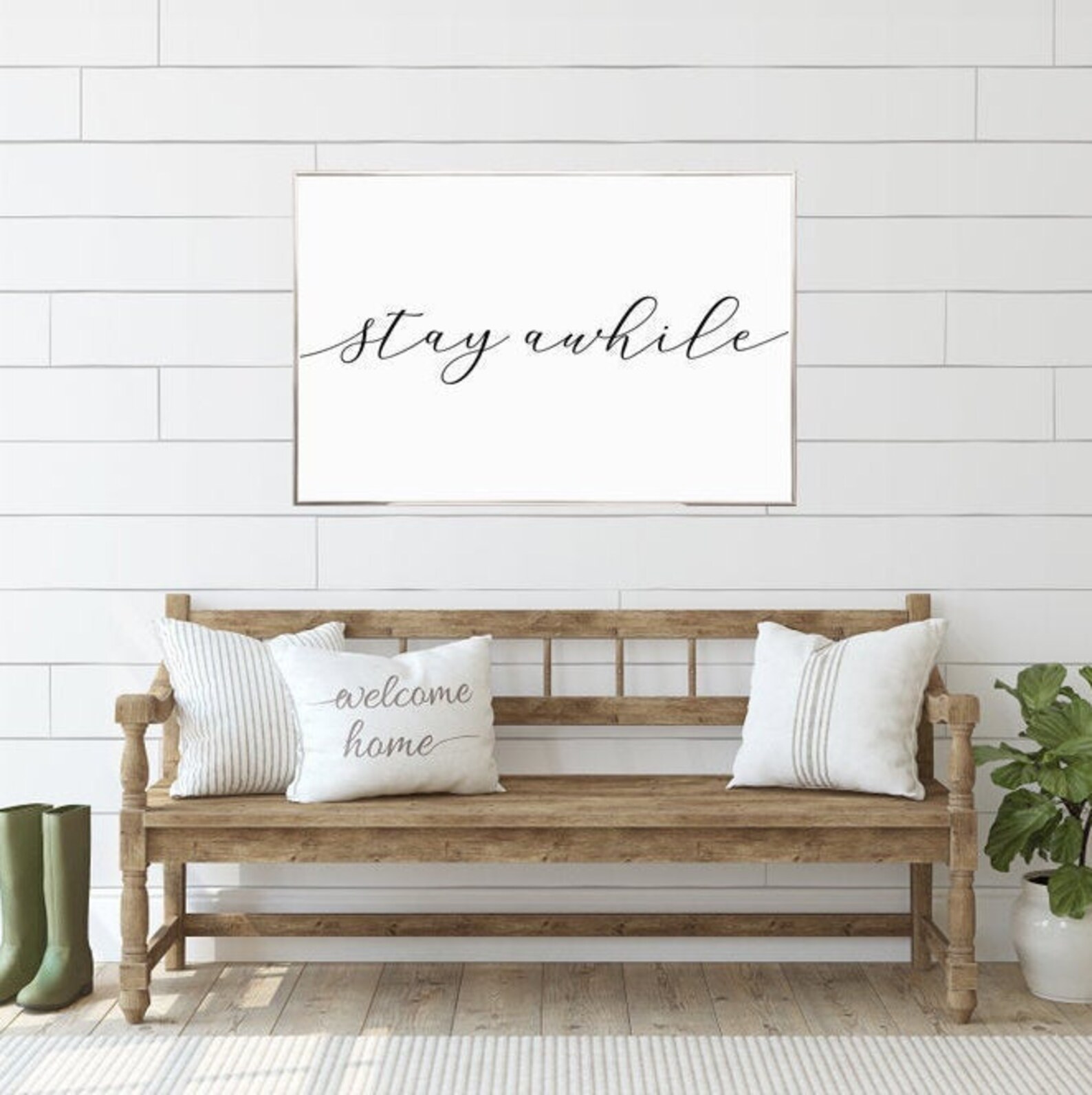 Stay Awhile Printable Living Room Print Bedroom Sign Decor | Etsy