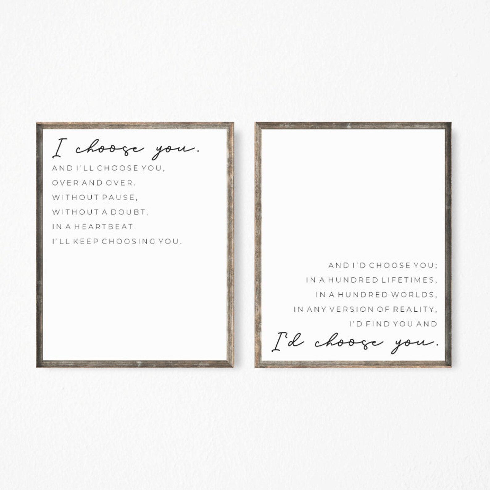 I Choose You and I'll Choose You Printable Sign Set - Etsy