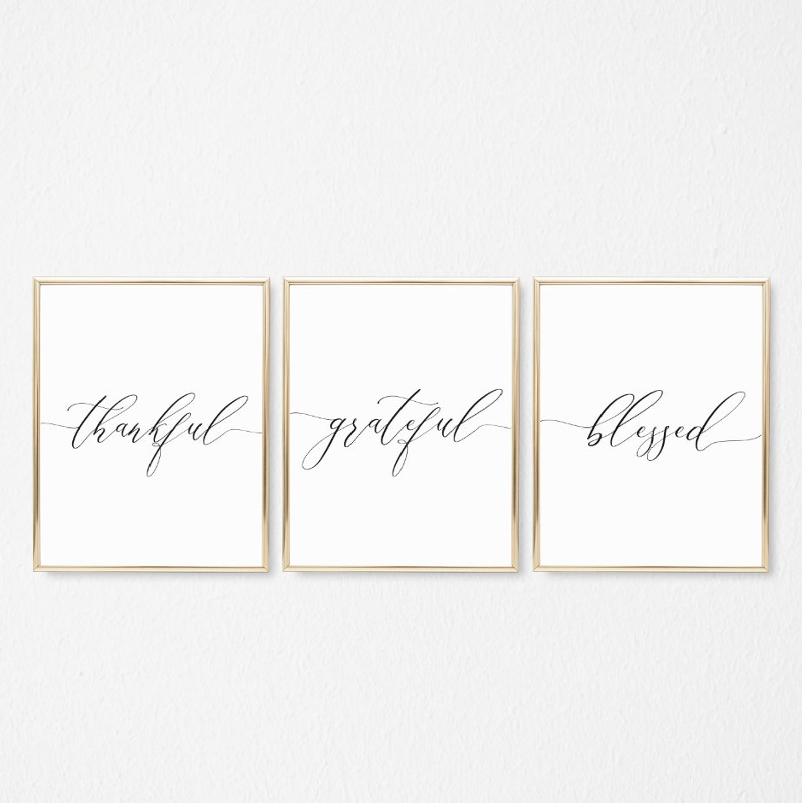 Thankful Grateful Blessed Printable Signs Matching Home Decor | Etsy