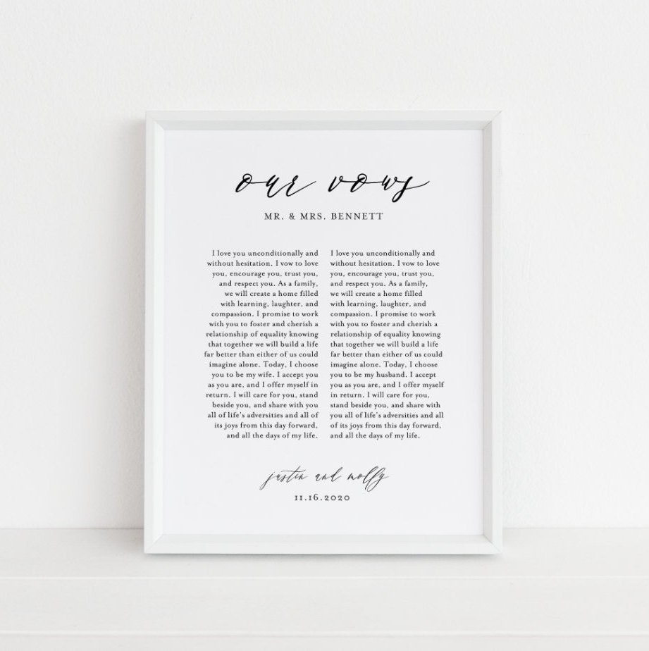 Our Vows Printable Sign Set Wedding Vows Decor Prints - Etsy
