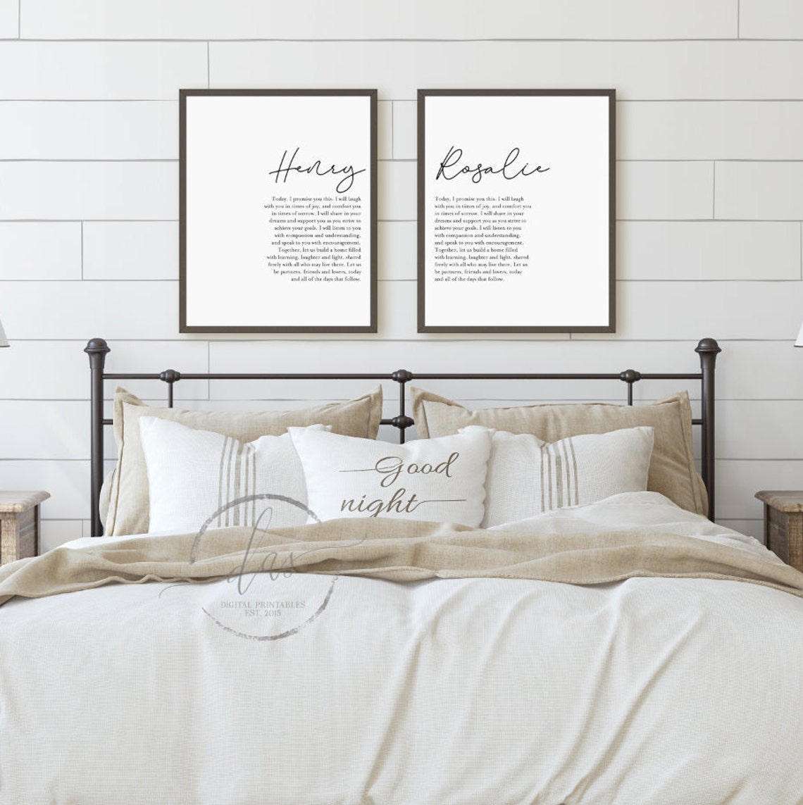 Wedding Vows Prints, Printable Sign Set, Name Vows Decor Prints ...