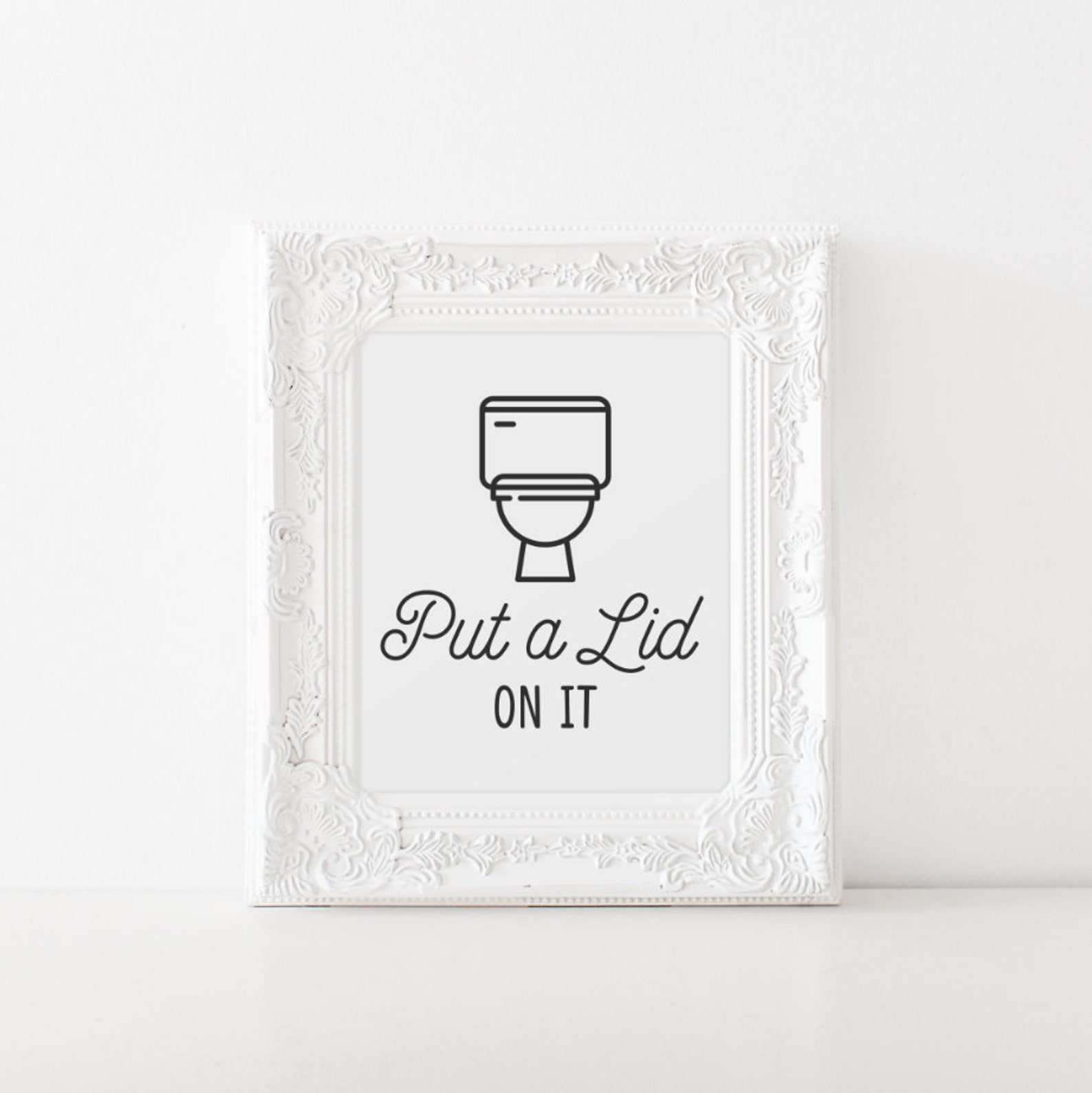 Put A Lid on It Bathroom Printable, Toilet Print Sign, Funny Wall Print ...