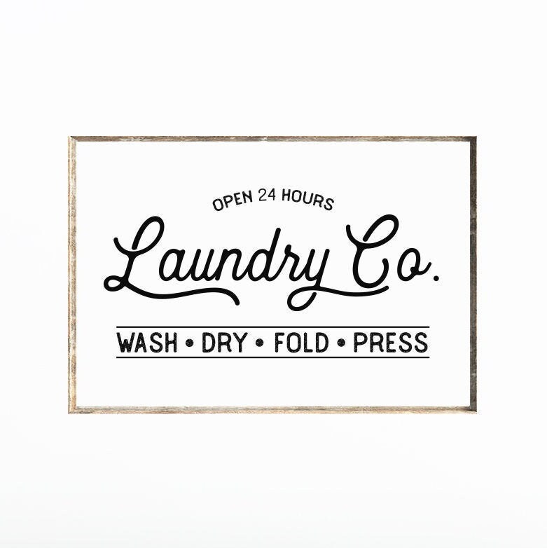 Laundry Room Printable Vintage Laundry Sign Wash Dry Fold - Etsy