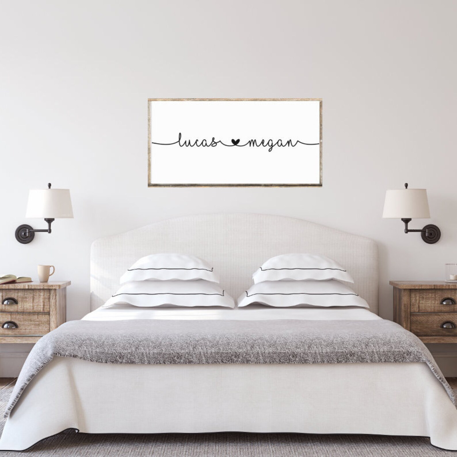 Cursive Names Printable, Husband & Wife Bedroom Print, Above Bed Decor ...