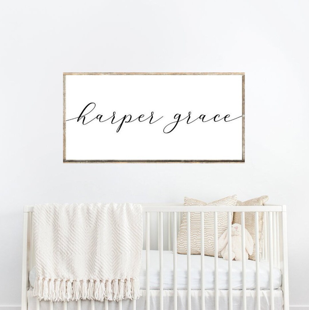 Custom Name Printable, Above Crib Name Sign, Nursery Decor, Last Name ...