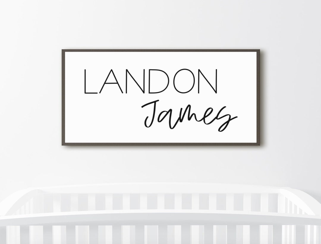 Custom Name Printable, Above Crib Name Sign, Nursery Decor, Calligraphy ...