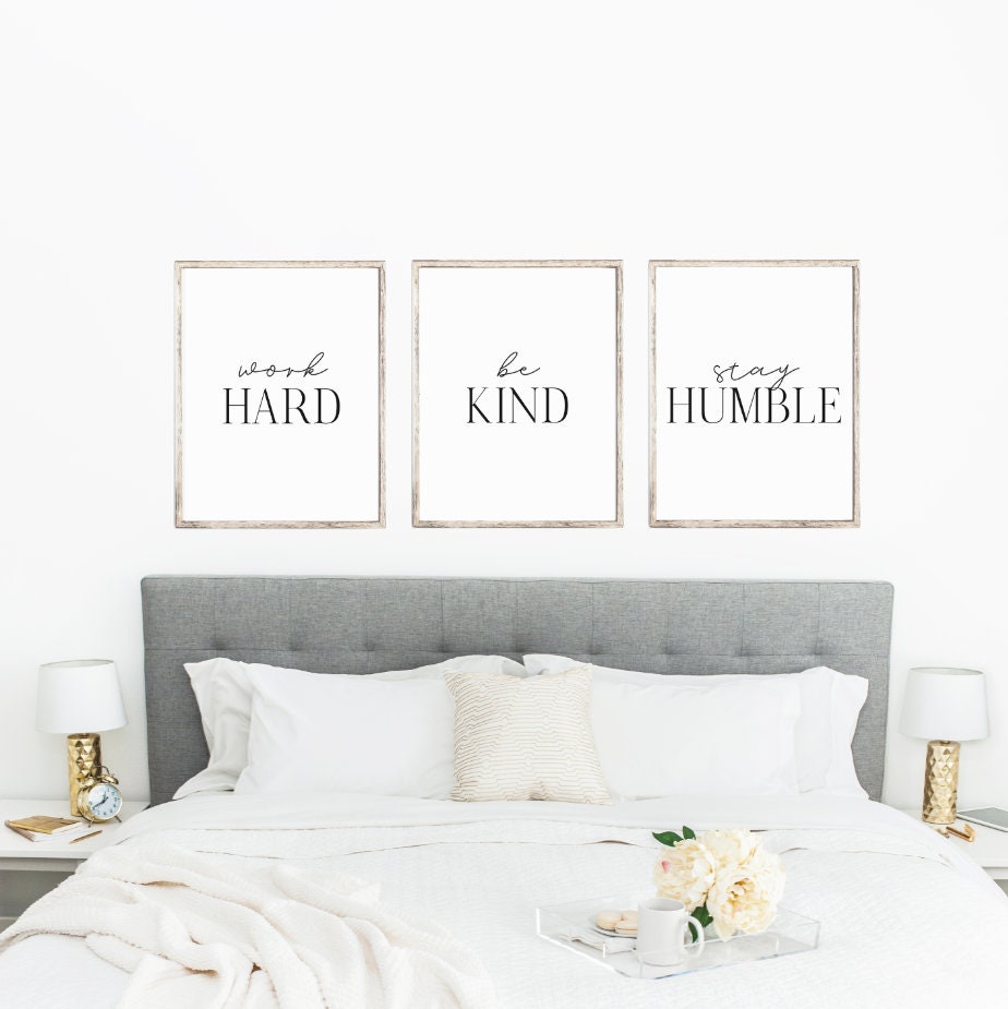 Work Hard Be Kind Stay Humble Printable Sign Set Matching - Etsy