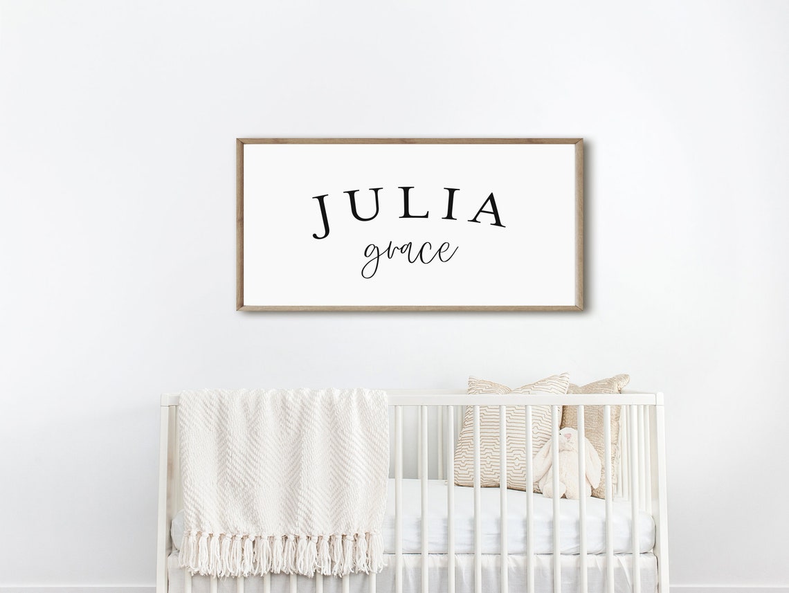 Custom Name Printable, Over Crib Name Sign, Nursery Decor, Modern Name ...