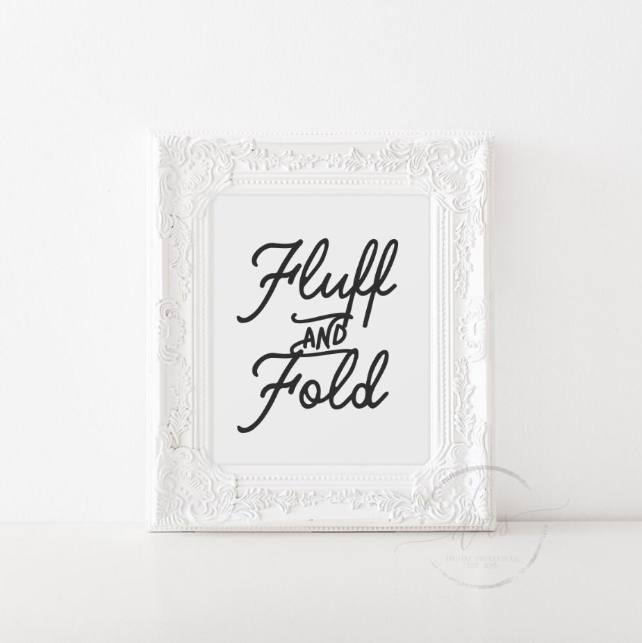 Fluff and Fold Printable Sign, Laundry Room Print, Bathroom Sign ...