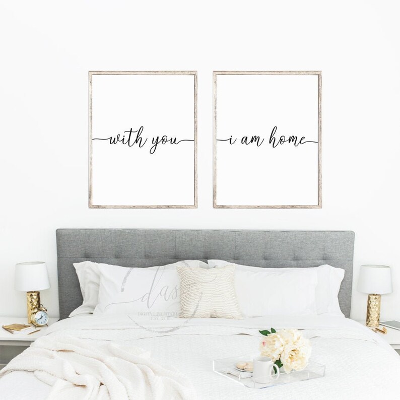 With You I Am Home Printable Sign Set, Matching Home Decor Prints ...