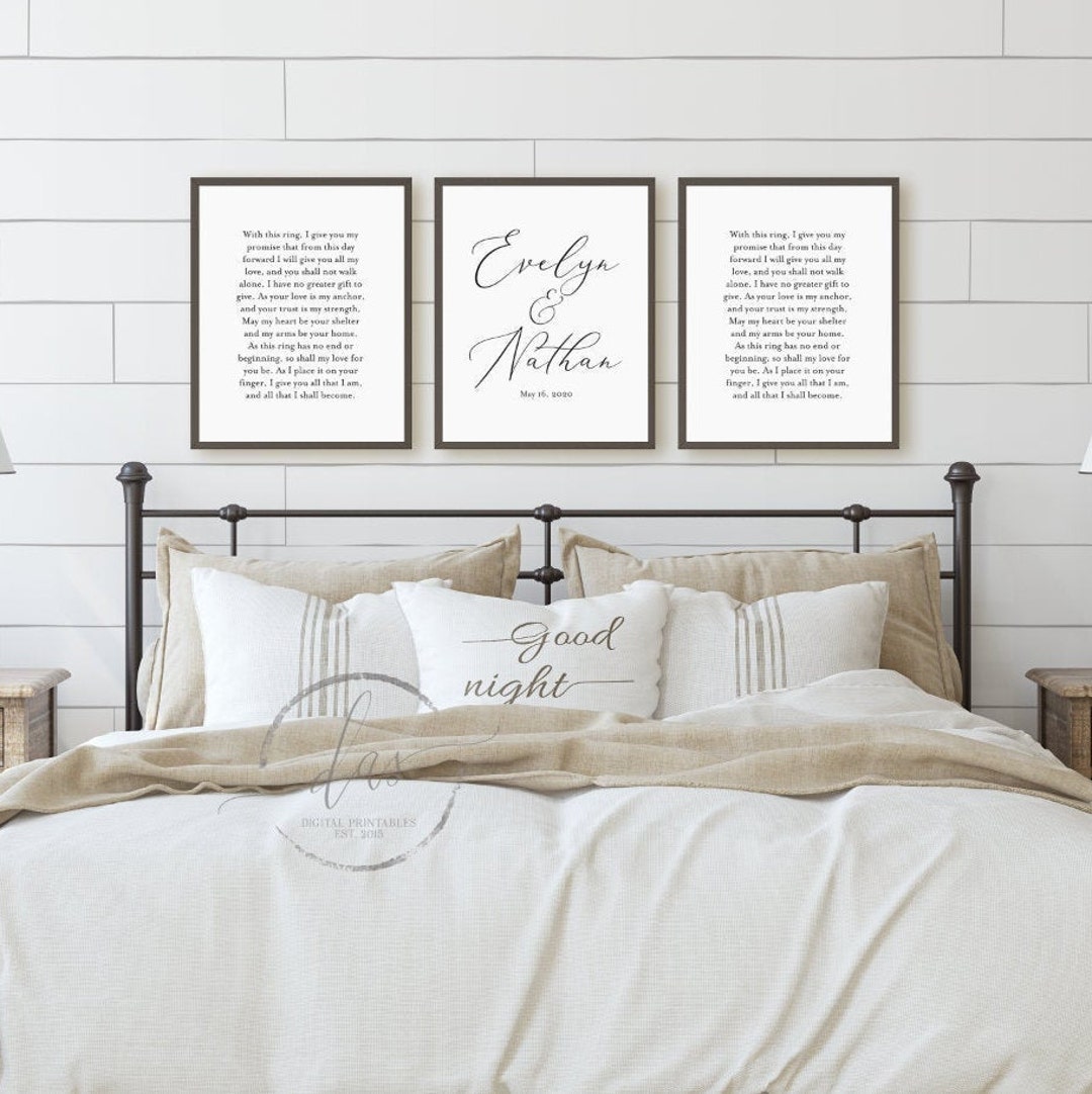 Custom Wedding Vows Printable Sign Set, Anniversary Decor Prints ...