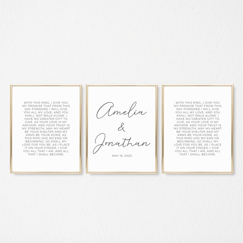 Wedding Vows Printable Sign Set, Anniversary Decor Prints, Bedroom Wall ...