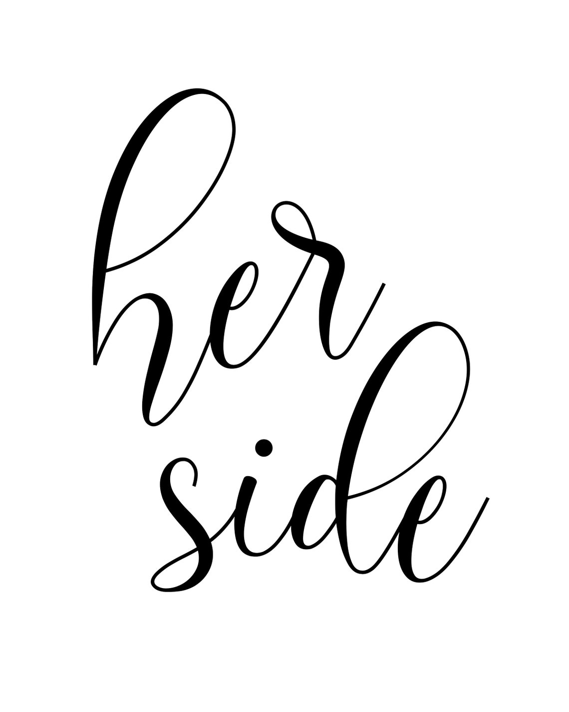 His Side Her Side Printable Sign Set Bedroom Decor Matching - Etsy