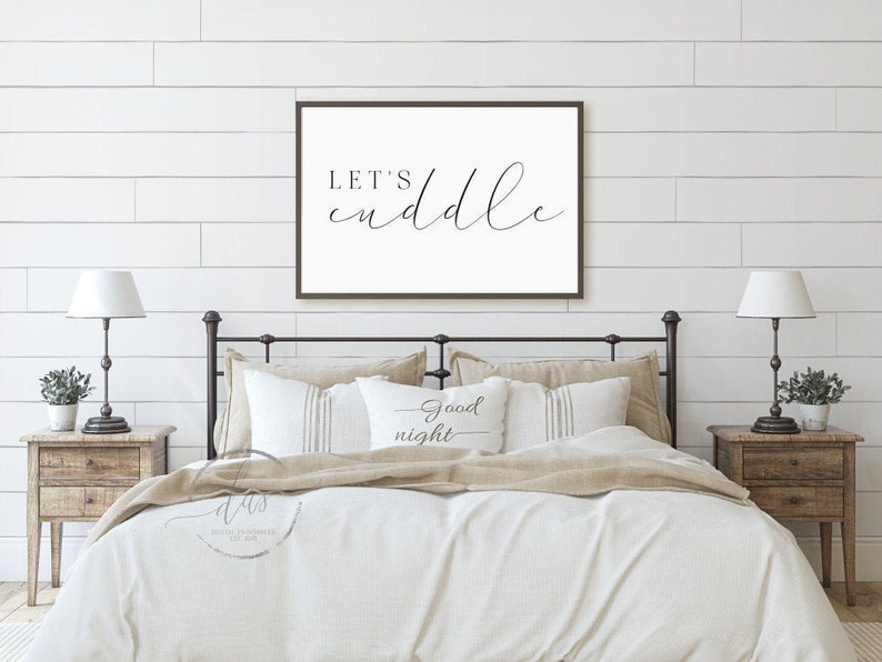 Let's Cuddle Printable, Bedroom Sign Decor, Living Room Print, Family ...