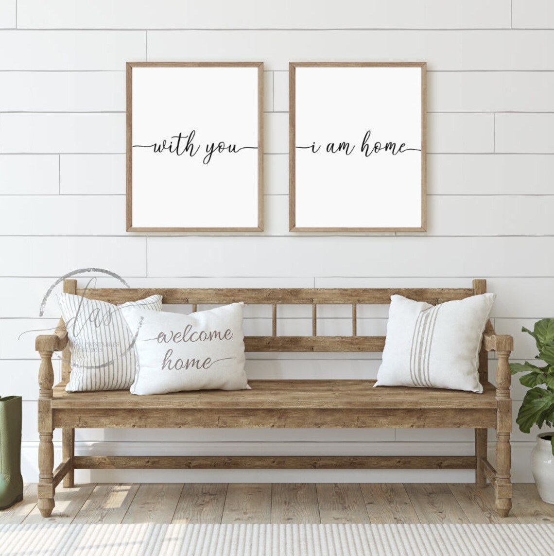 With You I Am Home Printable Sign Set, Matching Home Decor Prints ...