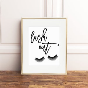 Lash Out Eyelash Printable, Mascara Makeup Print, Wall Art Sign ...