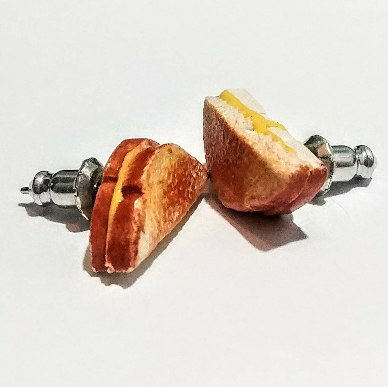 Realistic Grilled Cheese Stud Earrings Food Jewelry Miniature | Etsy